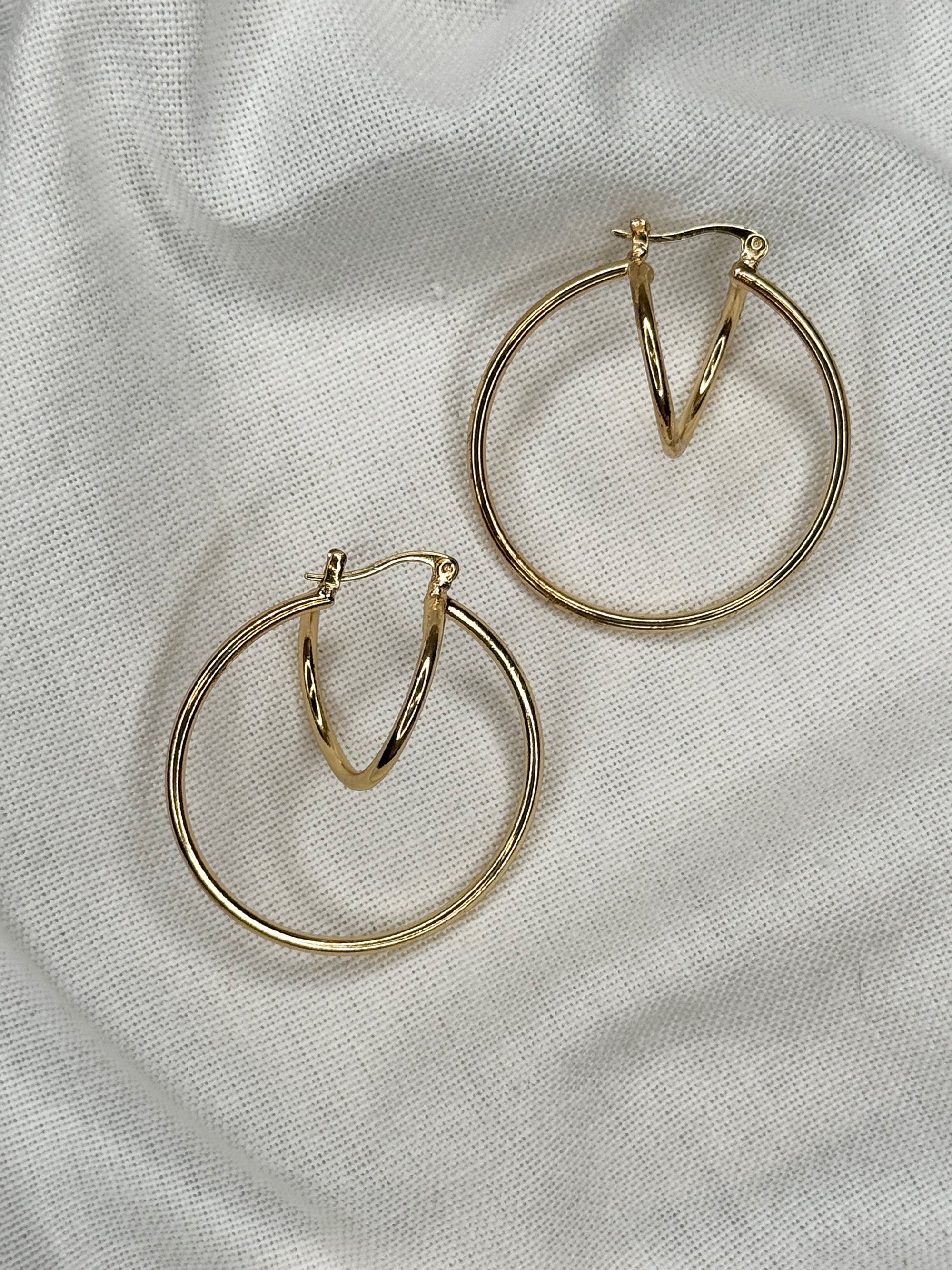 Gold Double Loop Hoop Earrings | The Elements By K Sorbe Online Store